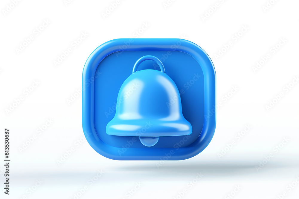 3d bell icon on blue speech bubblenotifications or receiving sms ...