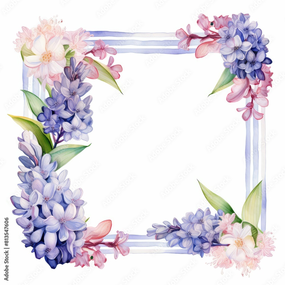 hyacinth themed frame or border for photos and text. featuring fragrant ...