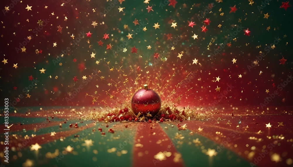 Celebration Backdrop in red with stars and shiny particles. Abstract ...