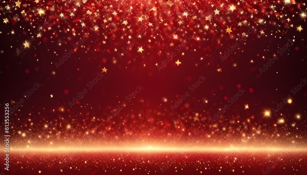 Christmas Wallpaper in red with stars and sparkles. Abstract red ...