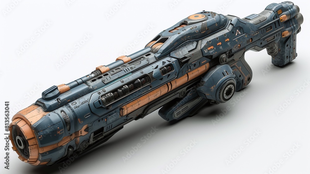 futuristic space blaster on white background, fictional space weapon ...