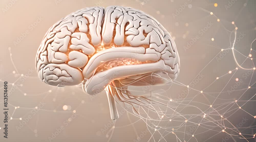 3d mockup of the electrical connections between neurons in the human ...