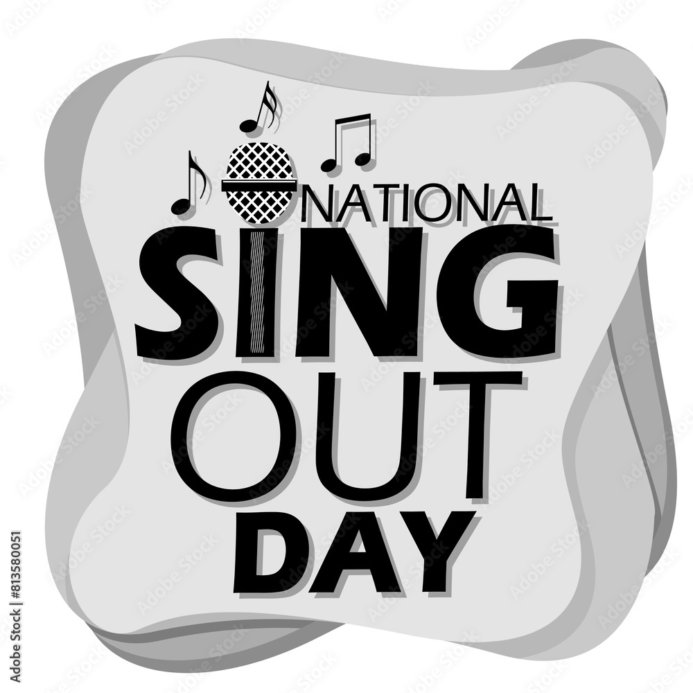 National Sing Out Day event banner. Bold text with microphone icon and ...