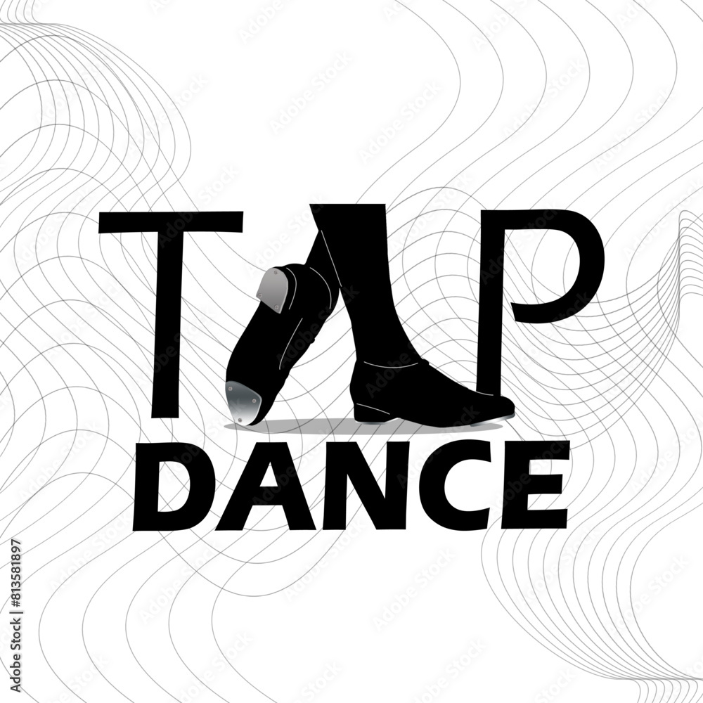 National Tap Dance Day event banner. Illustration of a tap dancer's ...
