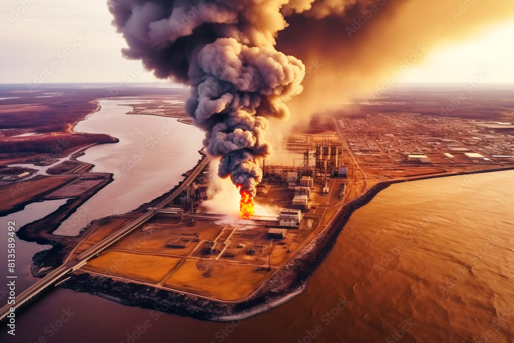 Explosion Nuclear power plant man-made disaster, environmental ...