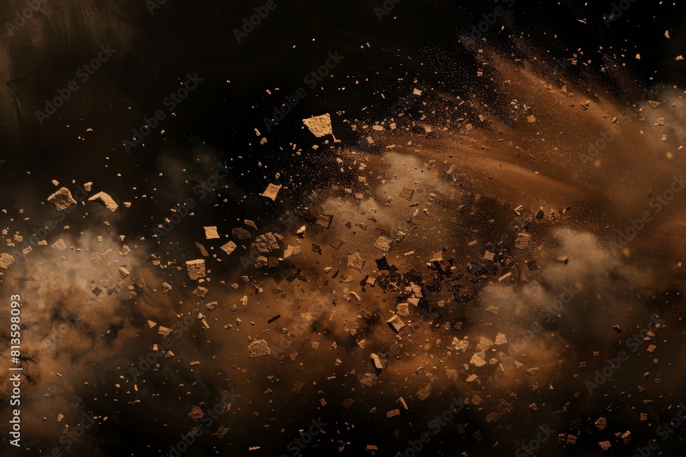 A pixelated digital texture made of brown dust and sand particles, in ...