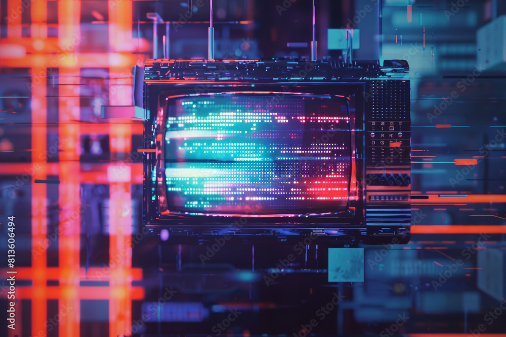 Texture resembling a retro TV screen, featuring scanlines and ...