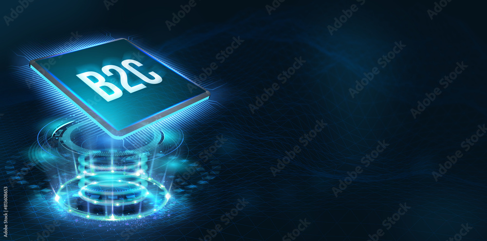 B2C Business to customer marketing strategy. 3d illustration Stock Illustration | Adobe Stock