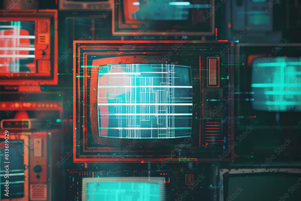 Texture resembling a retro TV screen, featuring scanlines and ...