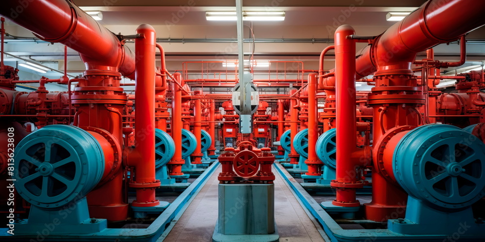 Large pumping stations for water drainage after floods. Generative AI ...