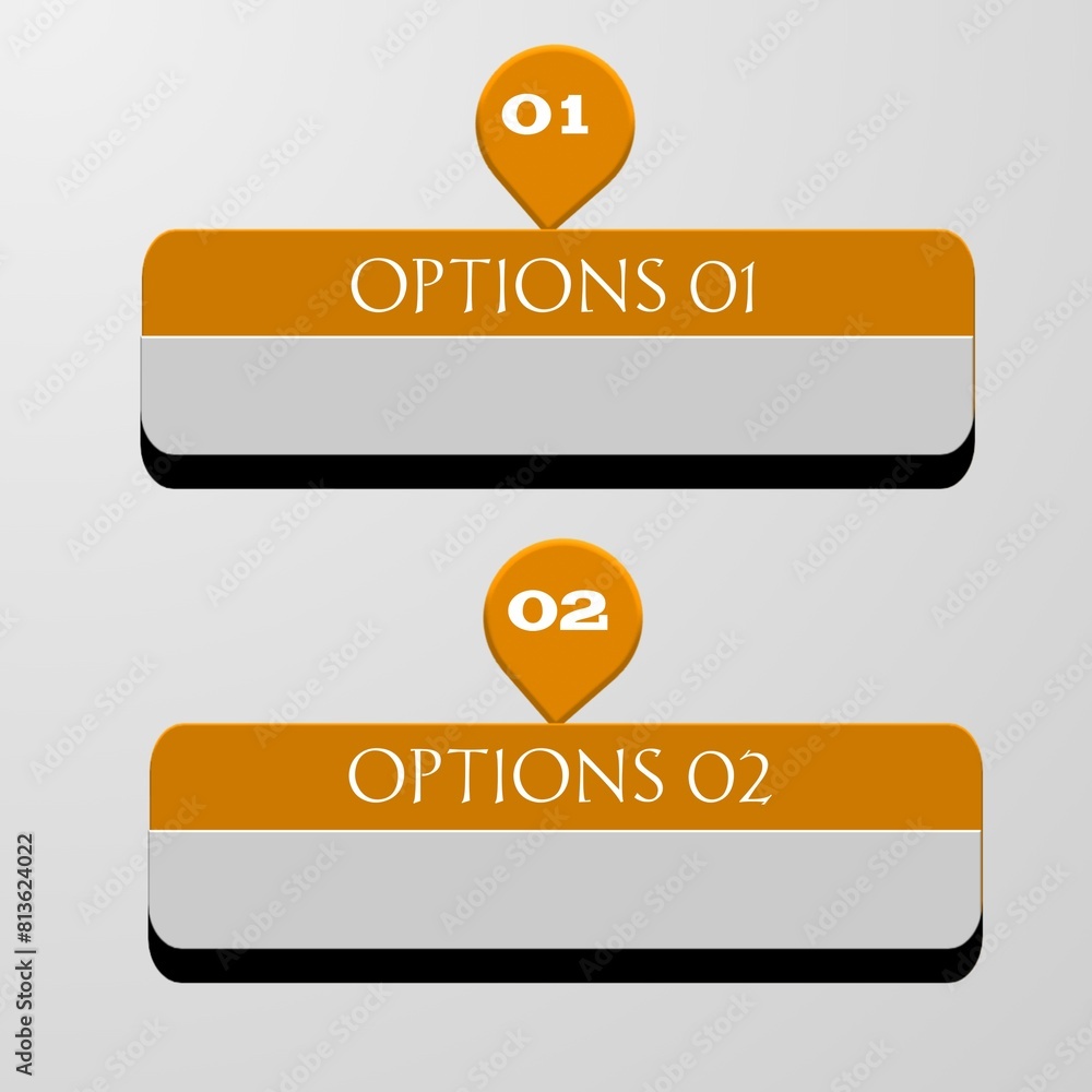 2 options infographics set of buttons with icons. 2 step infographics ...