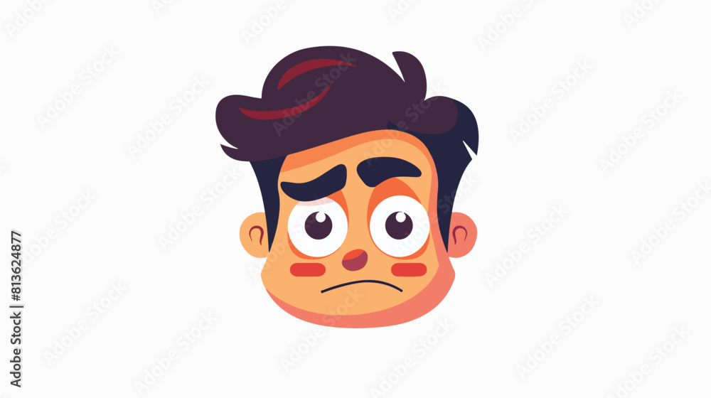 Curious face avatar emoji with interested excited Stock Vector | Adobe ...