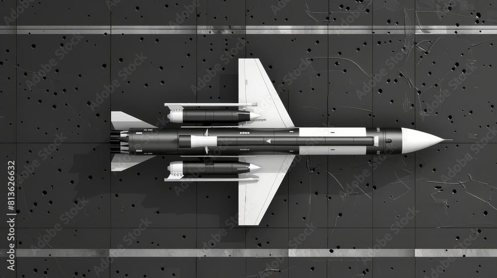 Realistic mobile missile system flat design top view rapid deployment ...