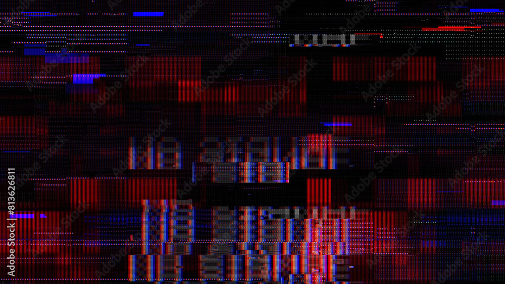 Glitch noise static television or VHS VFX. Tv screen interference ...