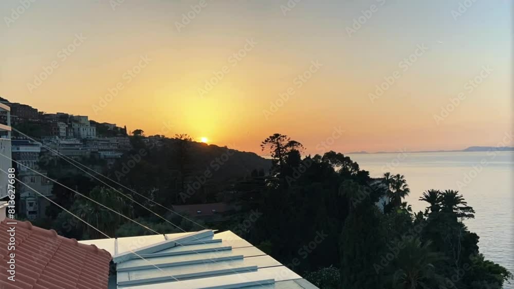 Sunset Time lapse over the stunning coastal cliffs of Sorrento near the ...