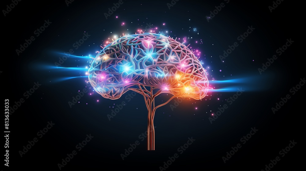 Cognitive Enhancement illustrated through a visual metaphor of a brain ...