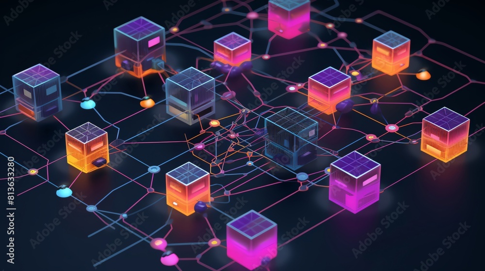Microservices architecture illustrated in a city layout top view ...