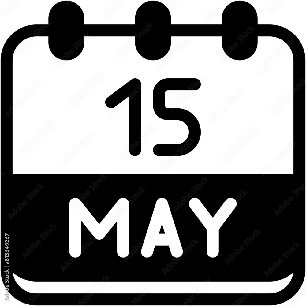 Vector Icon Calendar, May, fifteen, 15, calendar date, monthly calendar ...