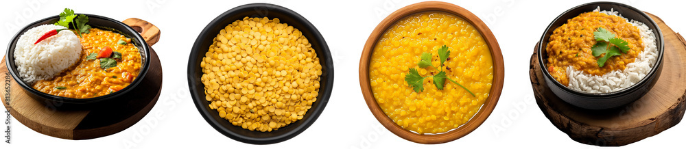 Assorted Indian Food, Dal tadka with fried rice, Dal chawal, spinach ...