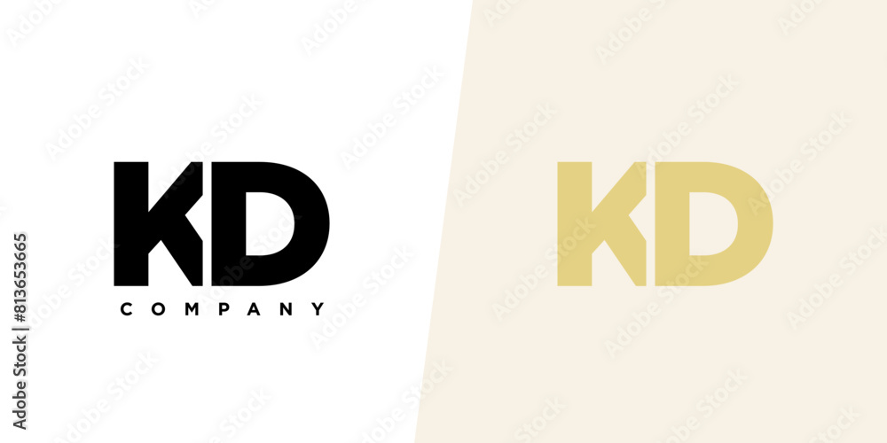Letter K and D, KD logo design template. Minimal monogram initial based ...