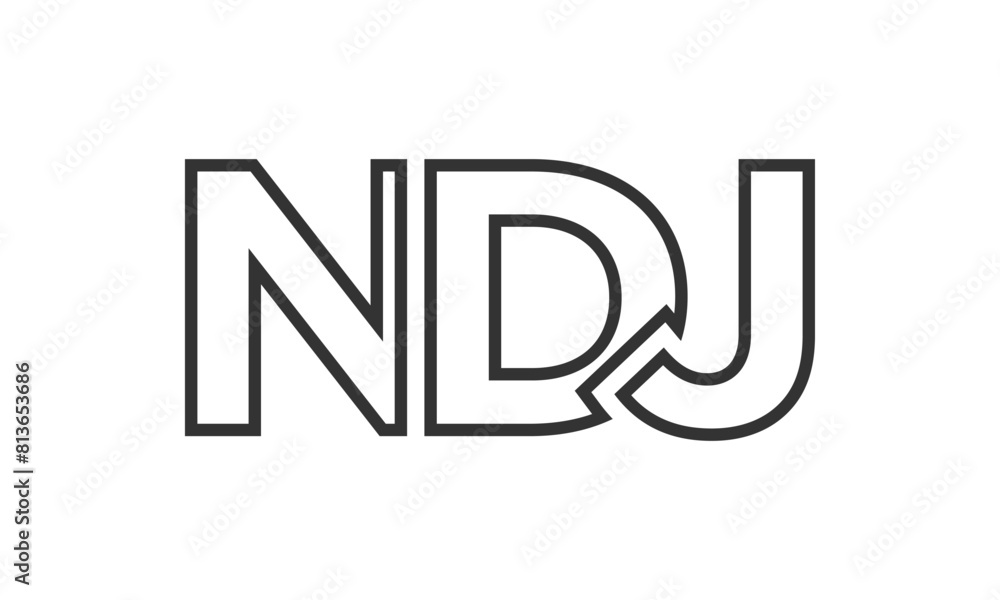 NDJ logo design template with strong and modern bold text. Initial ...