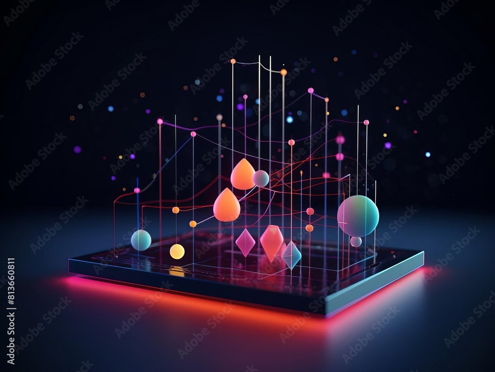 Quantum field theory flat design side view Advanced theme Complementary Color Scheme Stock ...