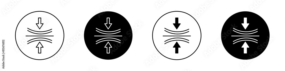 Compress icon set. pressure suspension bounce vector symbol. push ...