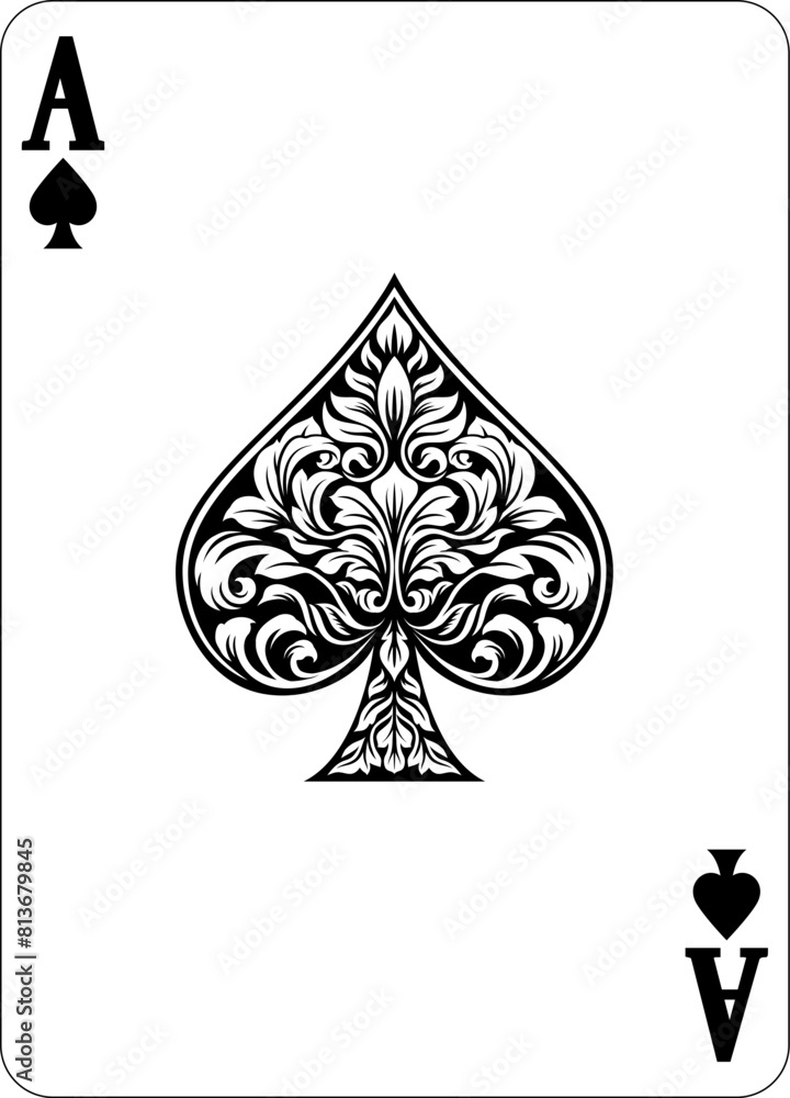 Ace of Spades design from a new original deck of playing cards. Stock ...