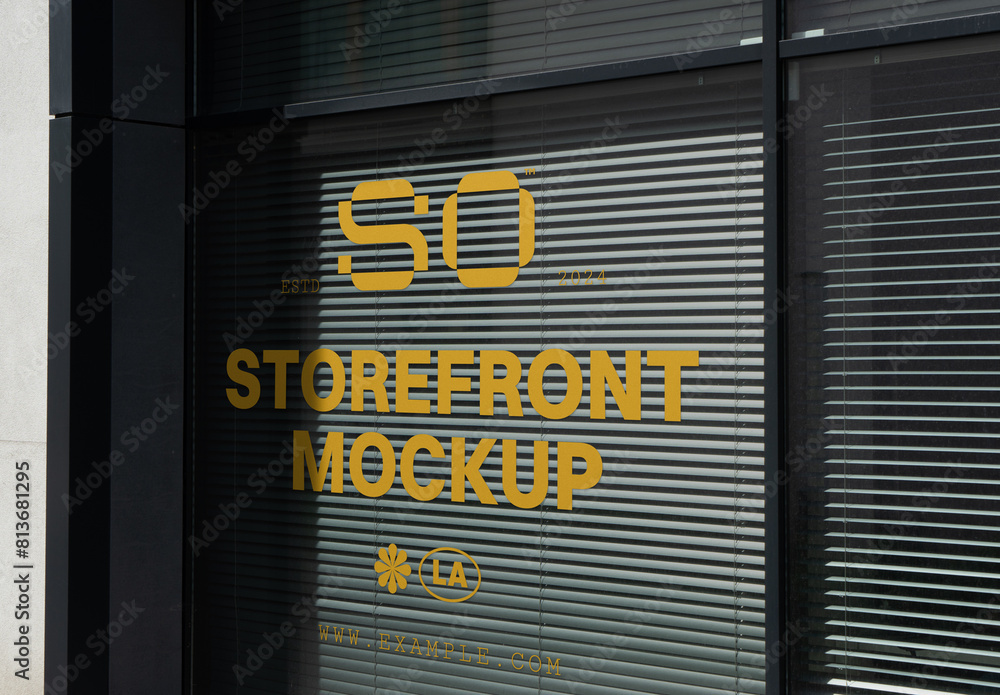 Perspective View Window Storefront Mockup Stock Template | Adobe Stock