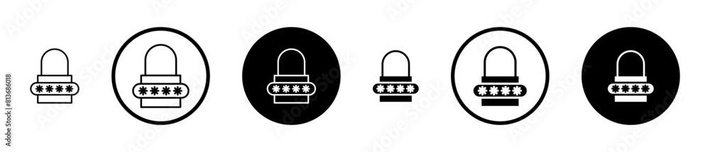 Password line icon set. login access secret private password line icon ...