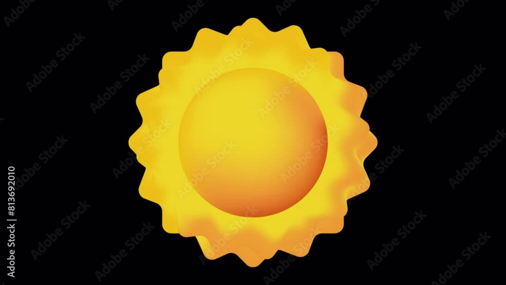 3D sun realistic animation. Summer solar object isolated. Cartoon ...