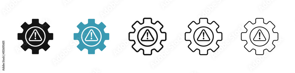 Vetor de Technical warning icon set. system failure error icon ...
