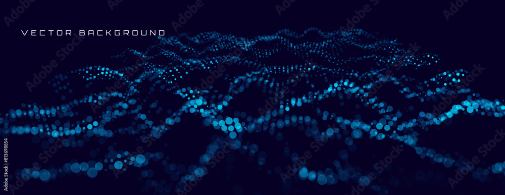 Colorful Blue Sound Wave Ripple Digital Equalizer Design. Big Data ...