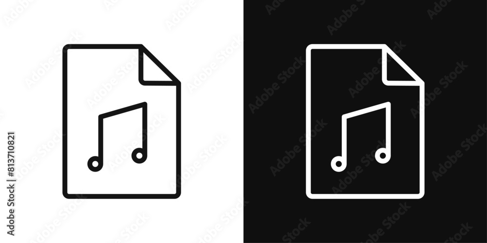 Music file icon set. Audio file symbols, MP3 download icons, and song ...