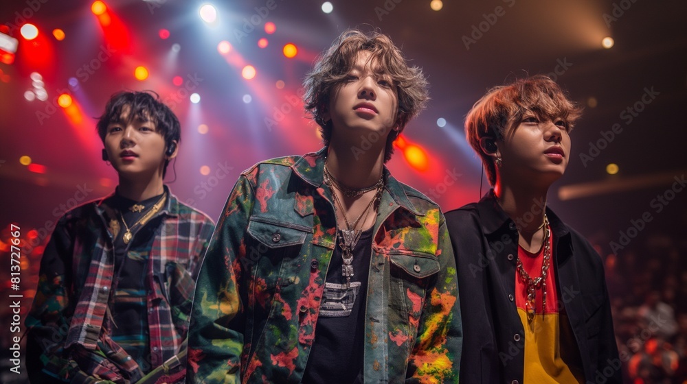 korean pop idol group, live concert, show, stage, dance, singing Stock ...