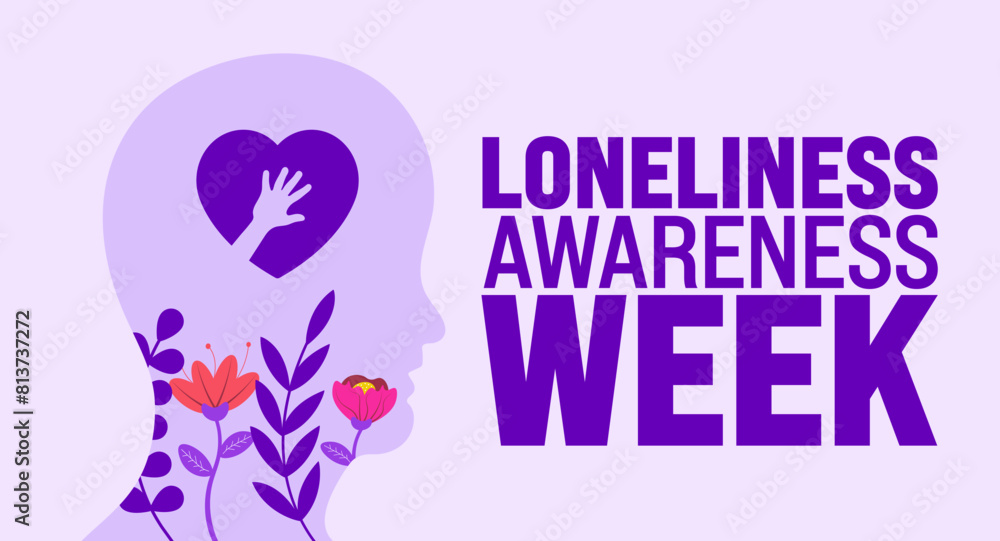 June is Loneliness Awareness Week background template. Holiday concept ...