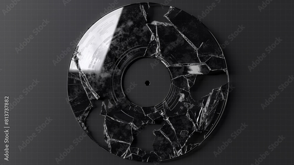 A tear in vinyl texture for cd album wrap bags. Mockup of a music ...