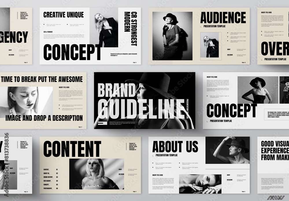 Brand Guidelines Presentation Template Design Layout Stock Template ...