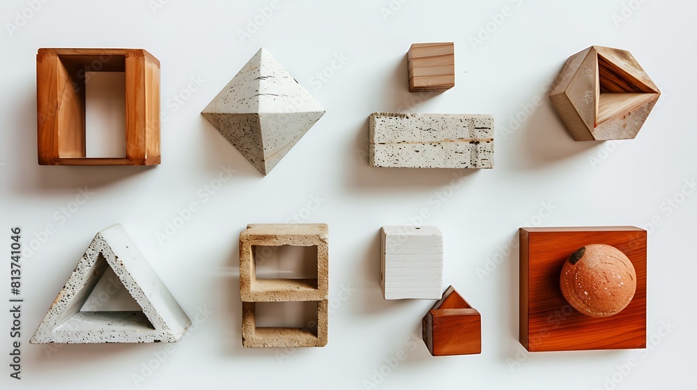 Different perspectives of objects isolated on white, demonstrating the ...