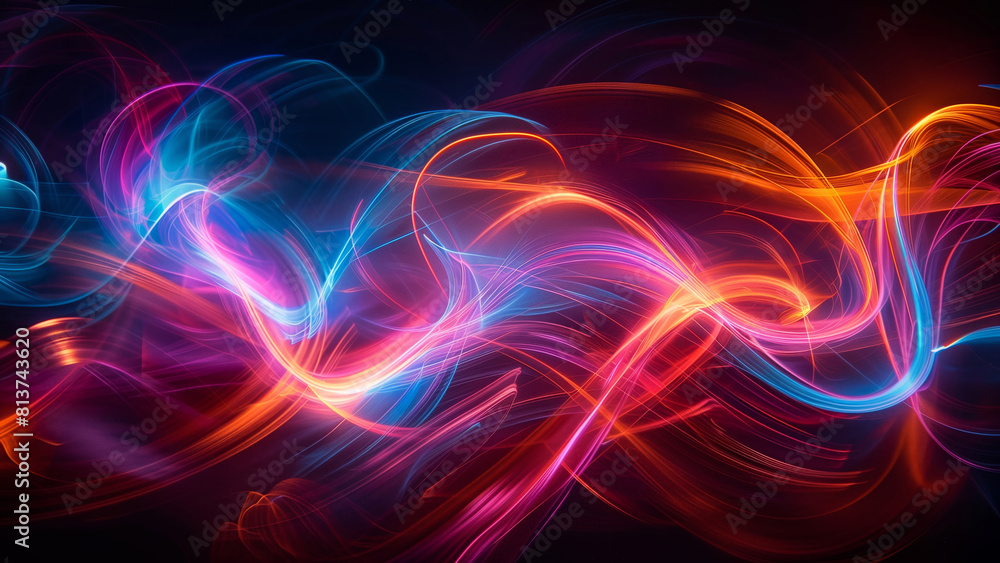 Vibrant Abstract Light Trails in a Dynamic Flow, Perfect for Modern ...