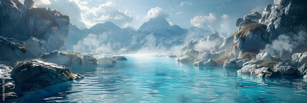 Steamy Serenity: Photo realistic Thermal Pools in Volcanic Setting as ...