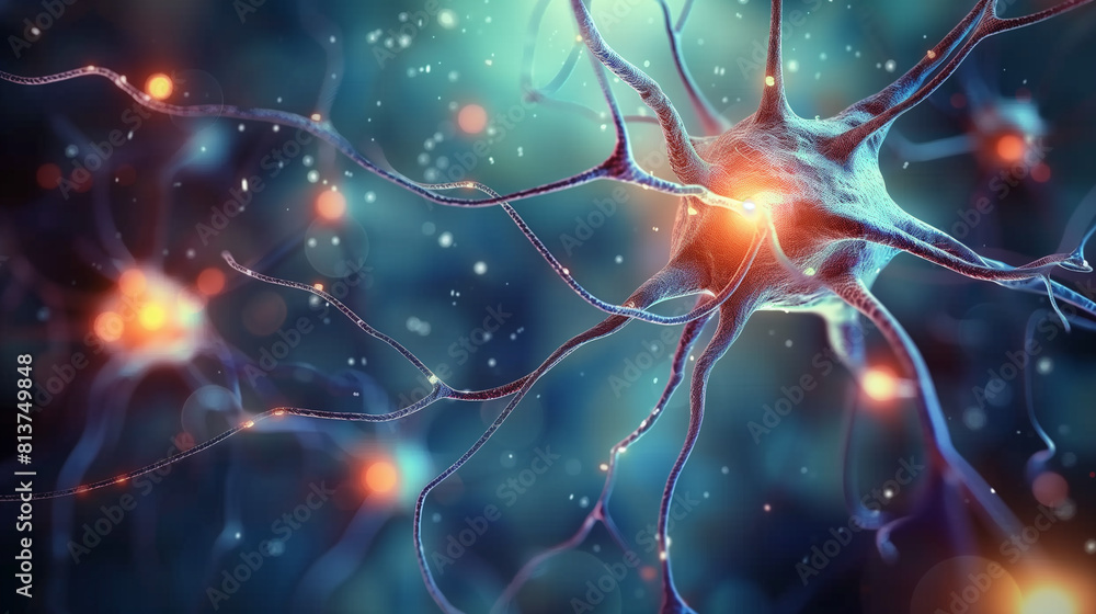 Neuron cells neural network under microscope neuro research science ...