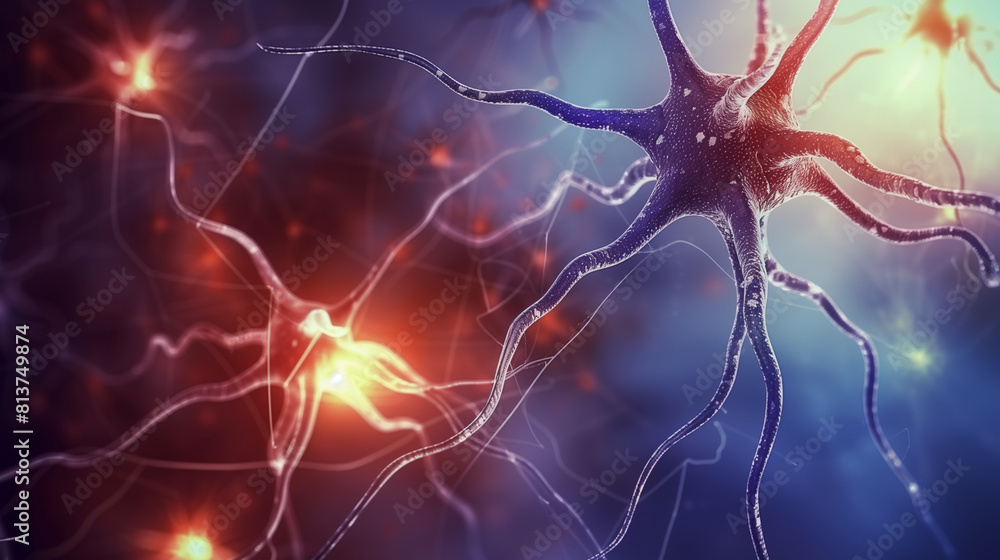 Neuron cells neural network under microscope neuro research science ...