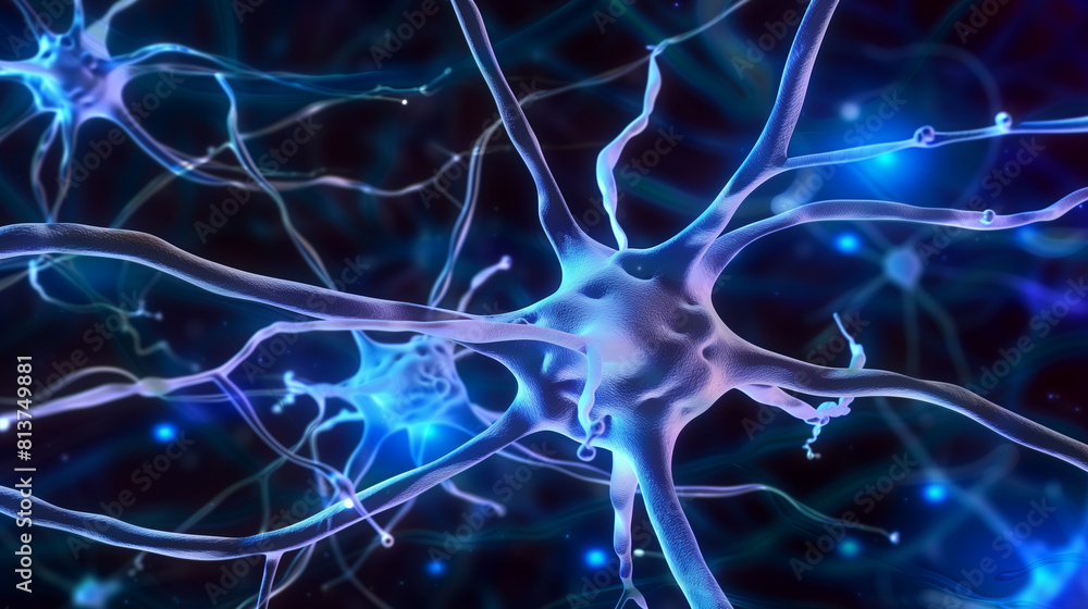 Neuron cells neural network under microscope neuro research science ...