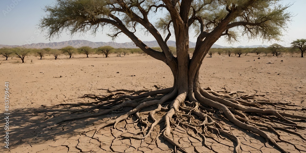 wallpaper representing a landscape of desolation due to global warming ...