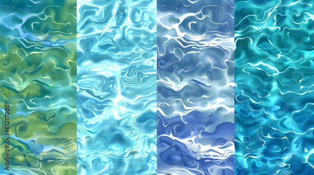 For game backgrounds, water surface with shine ripples. Modern cartoon ...