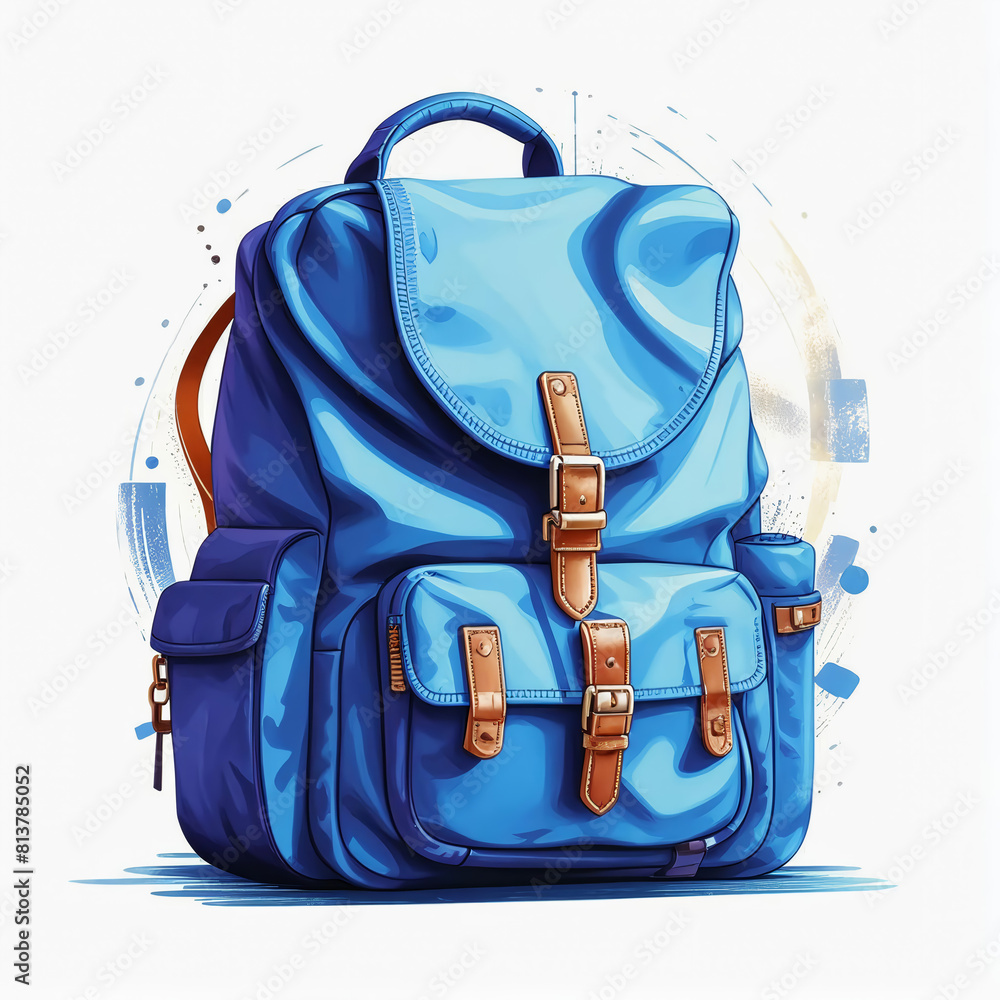 travel backpack, school bag. illustration. artificial intelligence ...