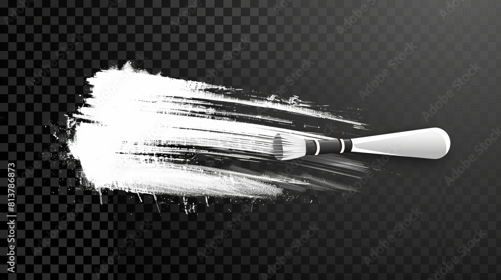 Animated white brush paint stroke modern texture. Realistic isolated ...