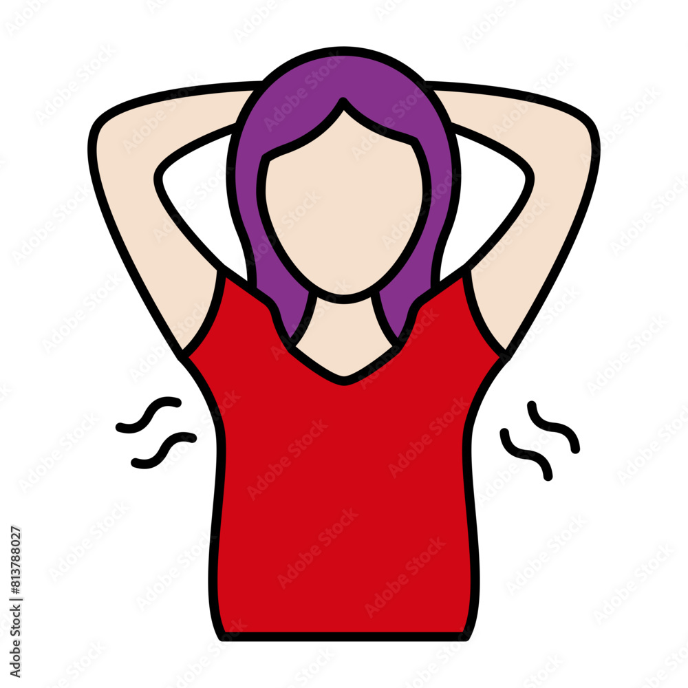 underarm area lump and hair vector icon design, Cosmetology or ...