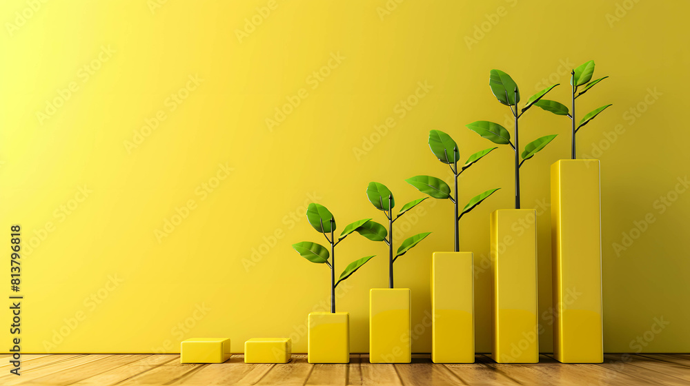 Bar chart showing the exponential growth of profit from investment ...